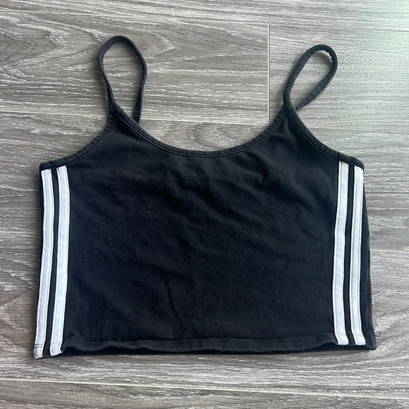 Double Zero | Tops | Double Zero Striped Spaghetti Strap Crop Top ...